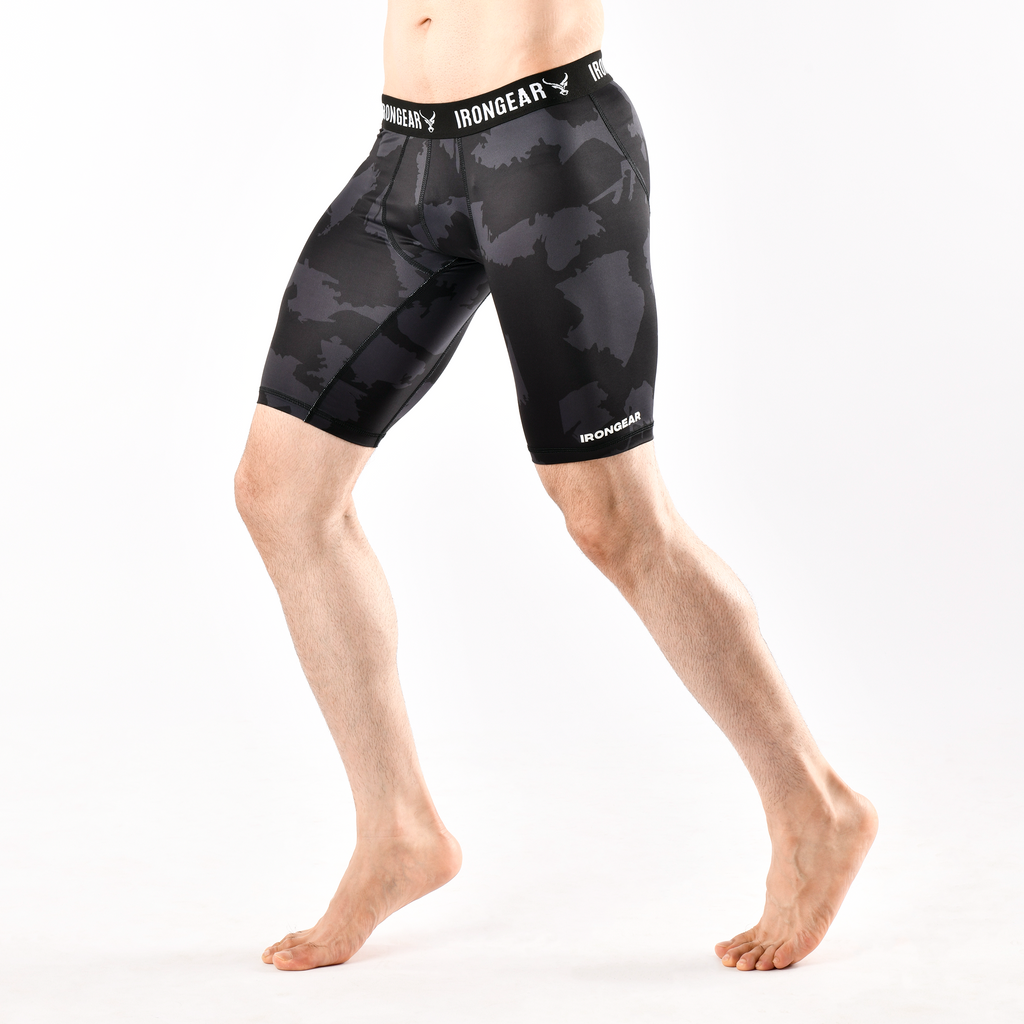 Camo Long Compression Shorts – IRONGEAR Fitness